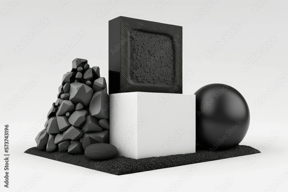 Refined activated carbon extracted. White background with a mound of ...
