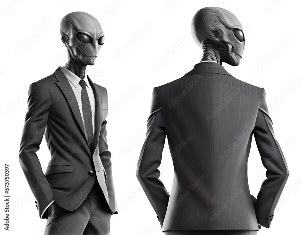 Businessman alien on transparent background. generative AI. Stock ...