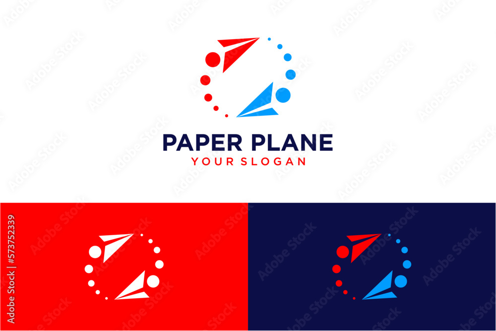 paper airplane logo design Stock Vector | Adobe Stock