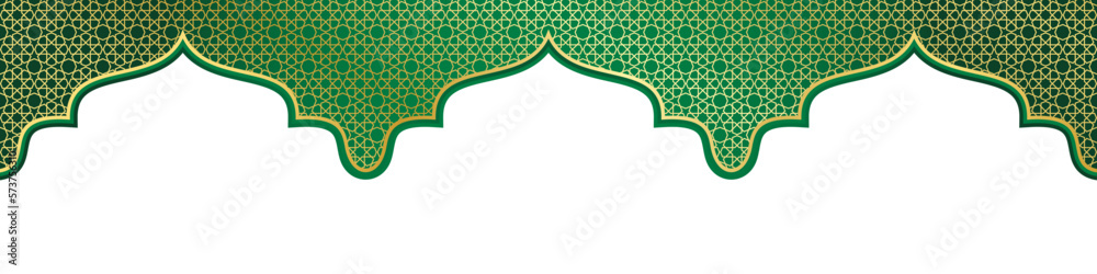 Islamic ornament template header or footer for background, banner ...