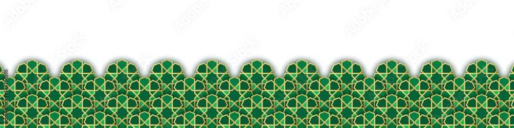 Islamic ornament template header or footer for background, banner ...