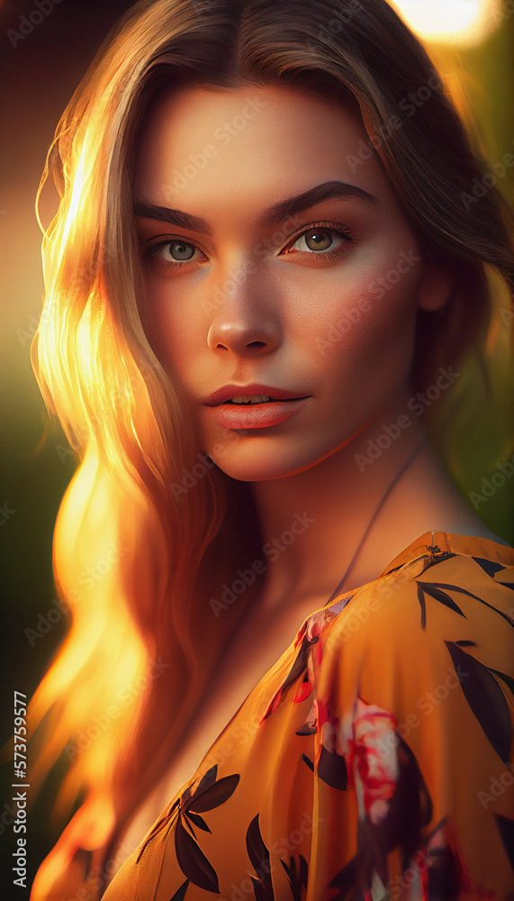 model backlighting hair glowing beautiful young model lady woman girl ...