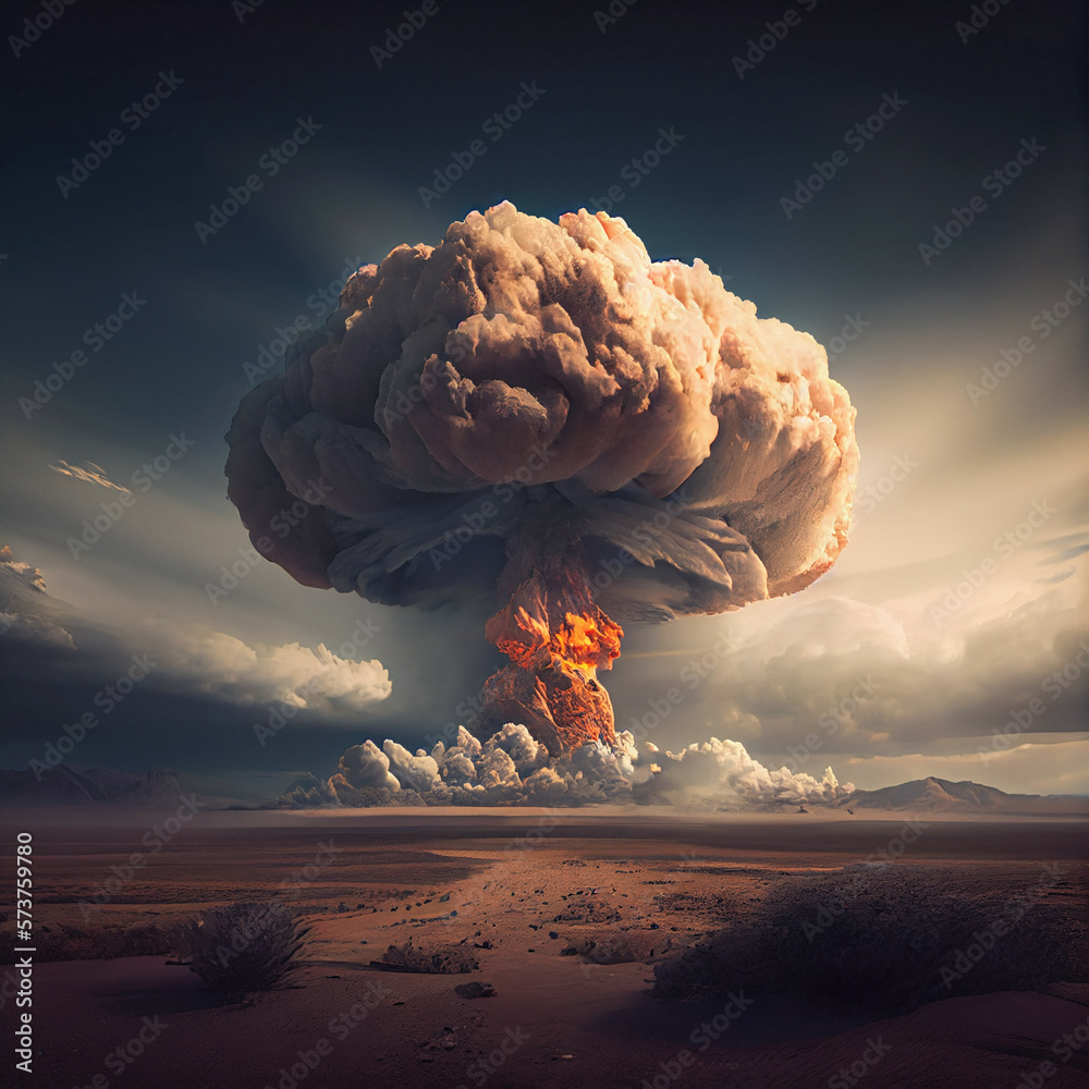 atomic explosion in the desert fire ball mushroom cloud fireball death ...