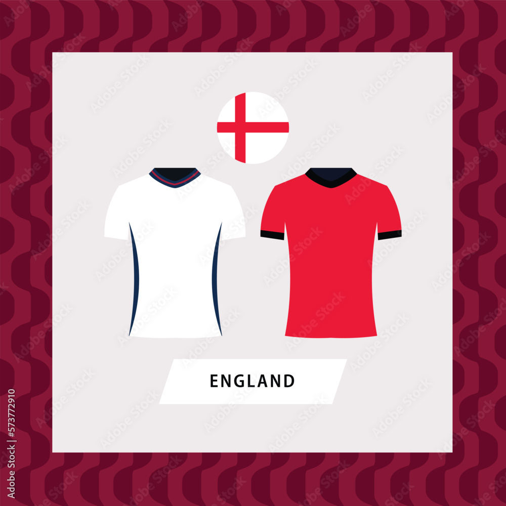 Poster England football national team uniform flat illustration – Wall ...
