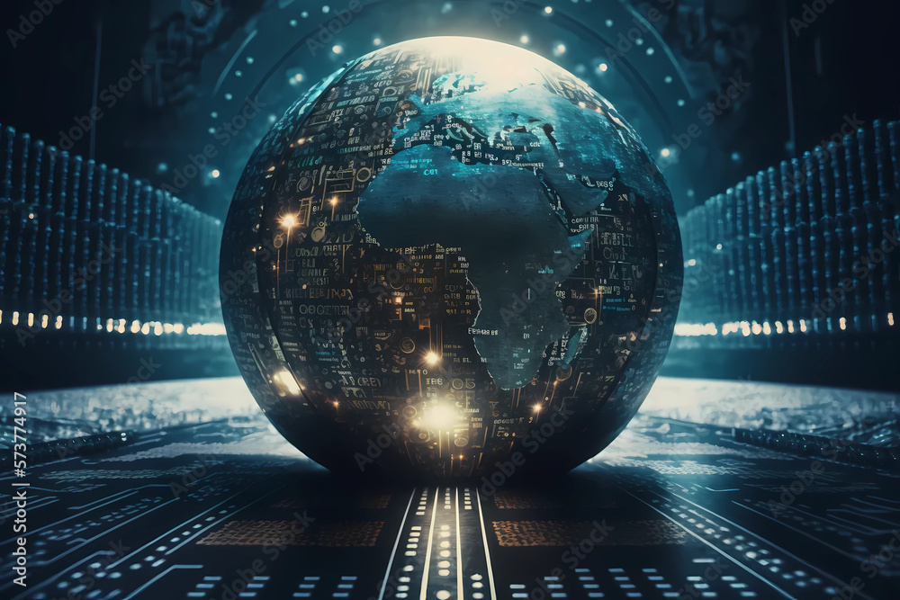 IoT Internet of Things Illustration Global Data Flow Bigdata ...