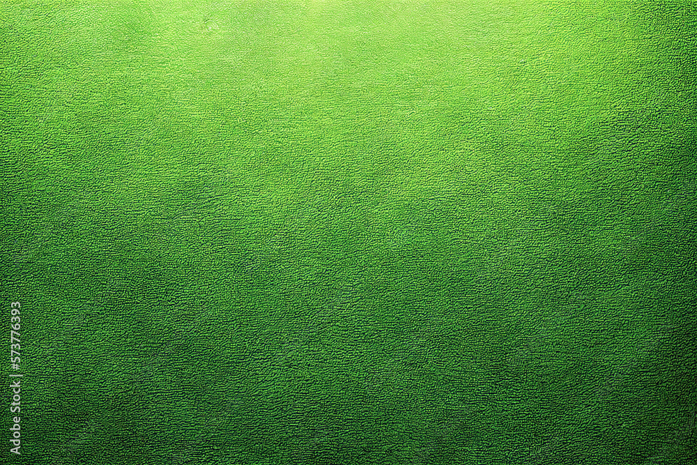 Top down view of a green textured background, Gradient resembles neatly ...