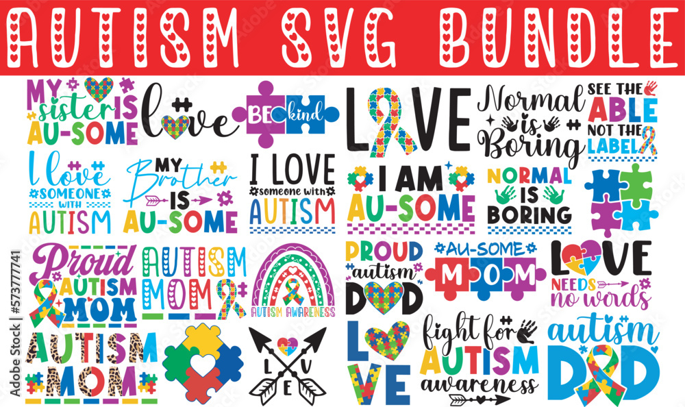 Autism Awareness day SVG Cut Files Bundle -Autism Awareness Bundle SVG ...