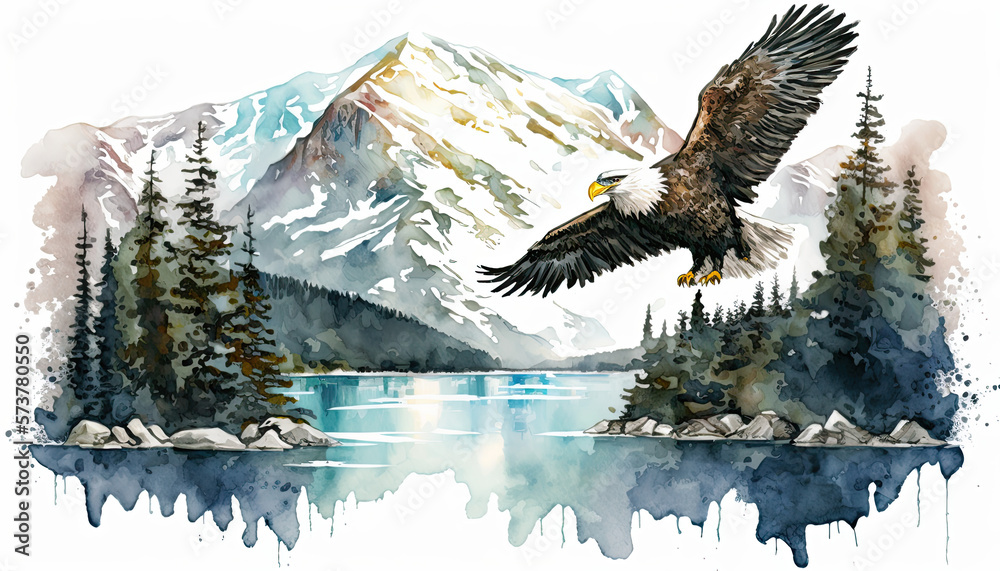 Eagle Flying Painting