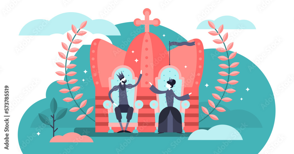 Monarchy illustration, transparent background. Flat tiny government ...