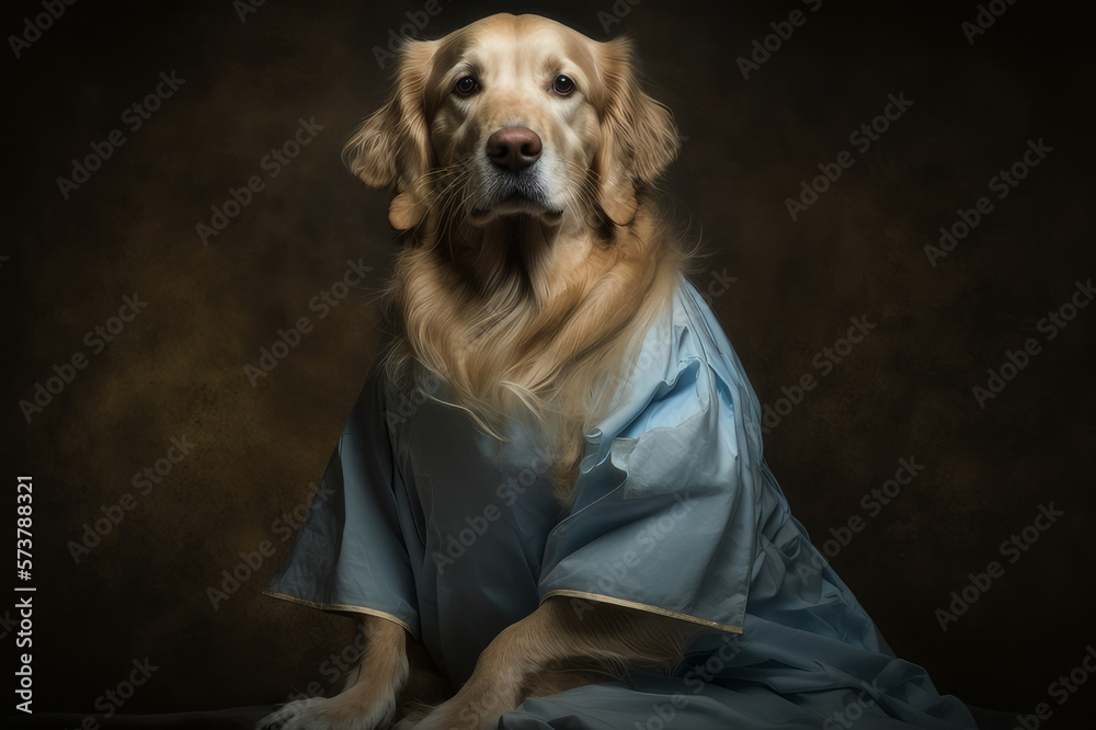 Doctor Golden Retriever. Created by Generative AI Stock Illustration ...