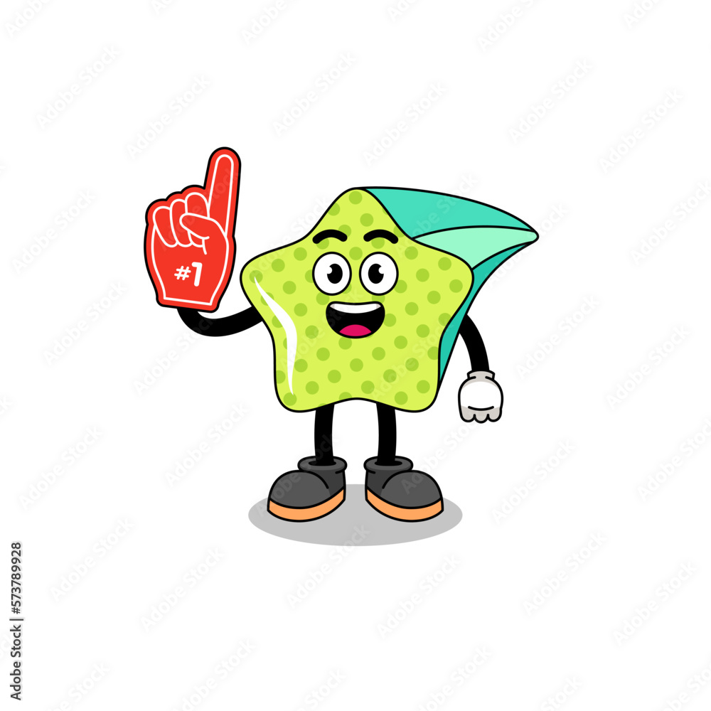 Cartoon mascot of shooting star number 1 fans Stock Vector | Adobe Stock