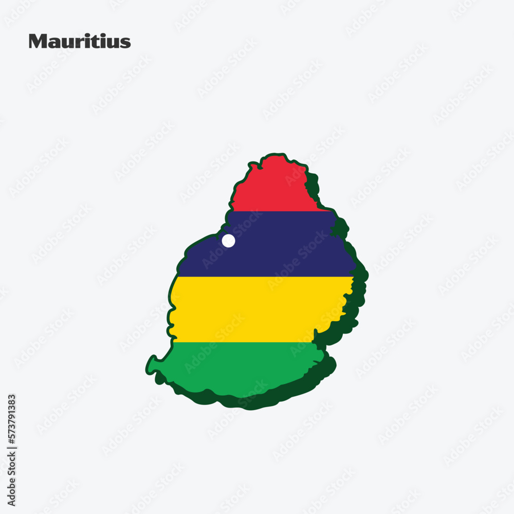 Mauritius Nation Flag Map Infographic Stock Vector | Adobe Stock