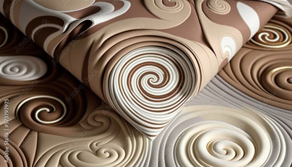an abstract background with swirls and curves in shades of brown and white, with a neutral tone ...