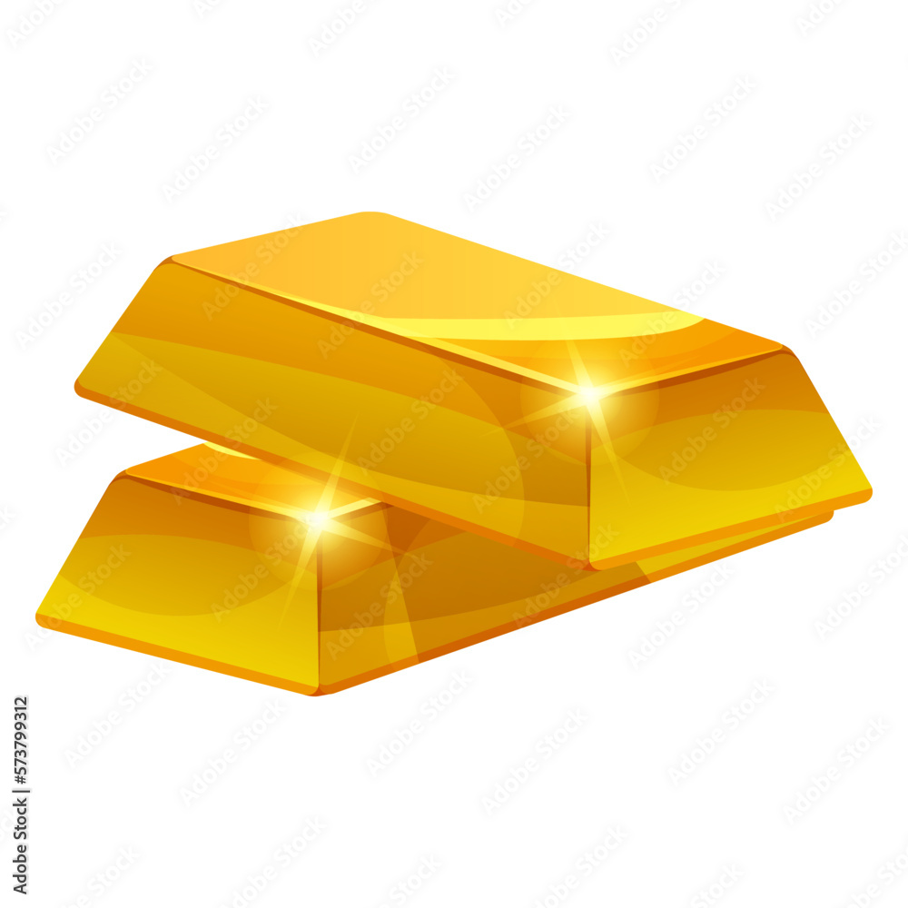 Gold bar icons, ingot. Symbol of richness currency investment, treasury ...