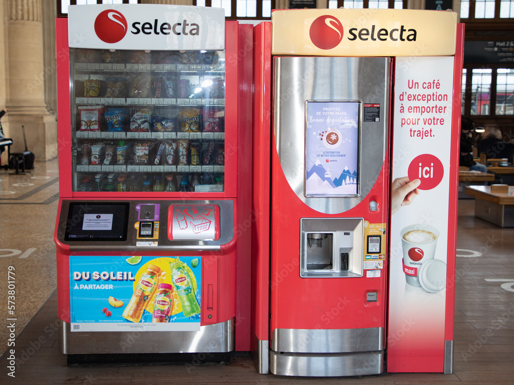 Selecta text brand and logo sign coffee vending machine for sweets and ...