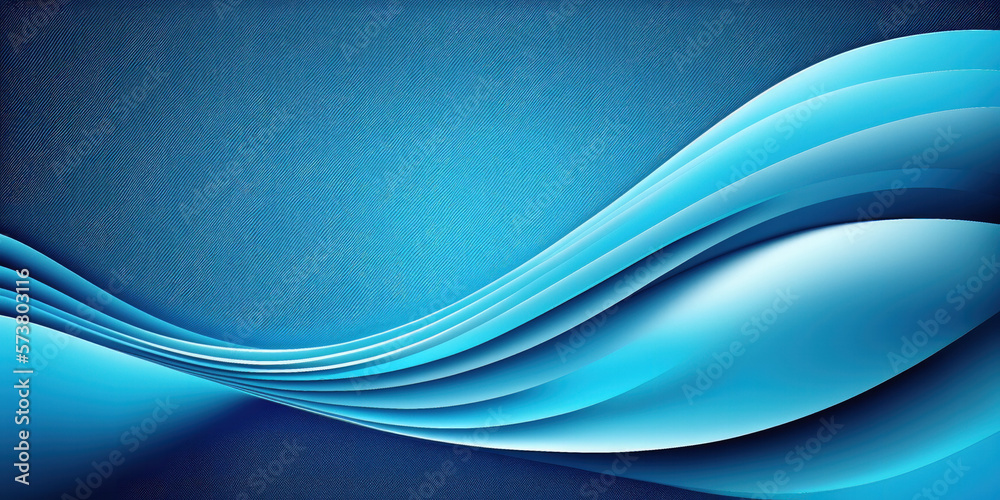 Abstract blue wave smooth sky background with fly moving, Computer ...