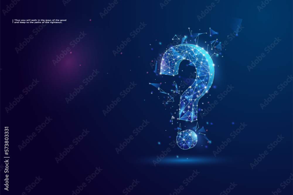 Question mark. Low poly abstract Question sign. Ask symbol. Help ...