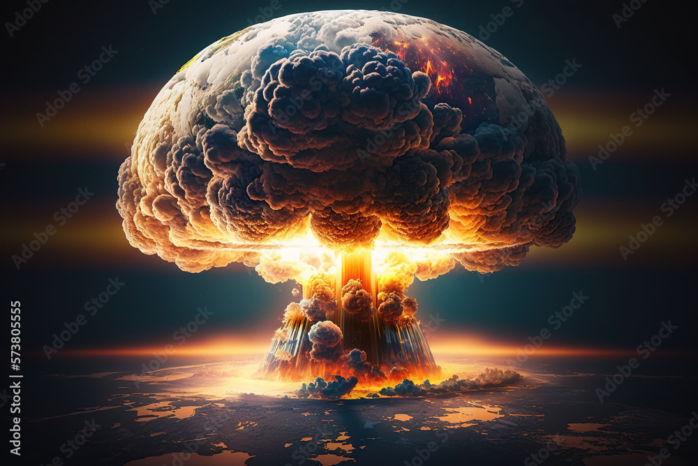 Terrifying nuclear explosion bomb, with its intense energy and ...