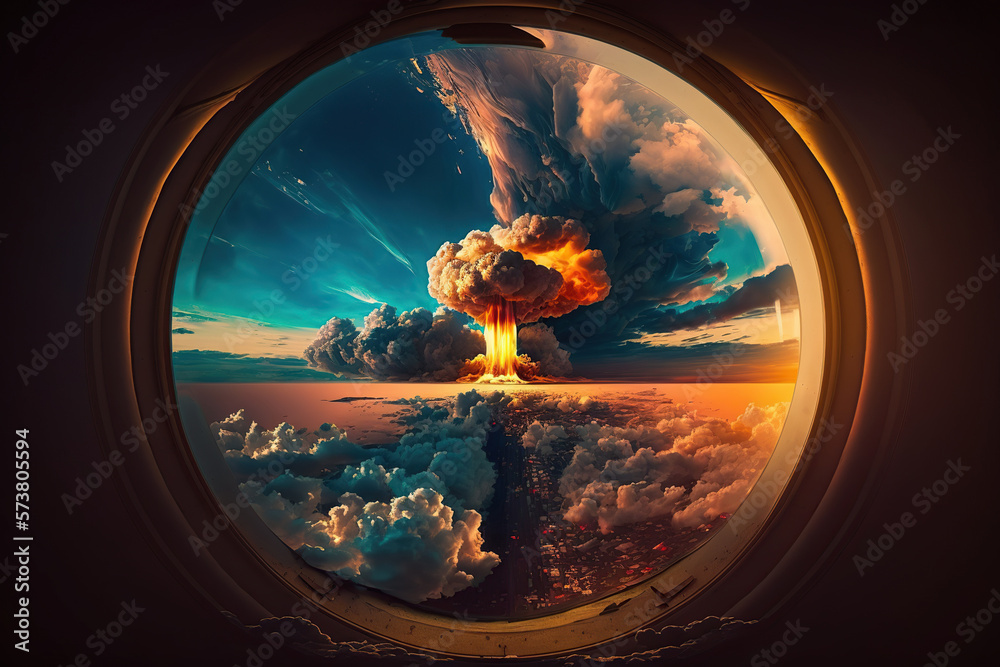 Terrifying nuclear explosion bomb, with its intense energy and ... Terrifying nuclear explosion bomb, with its intense energy and ...