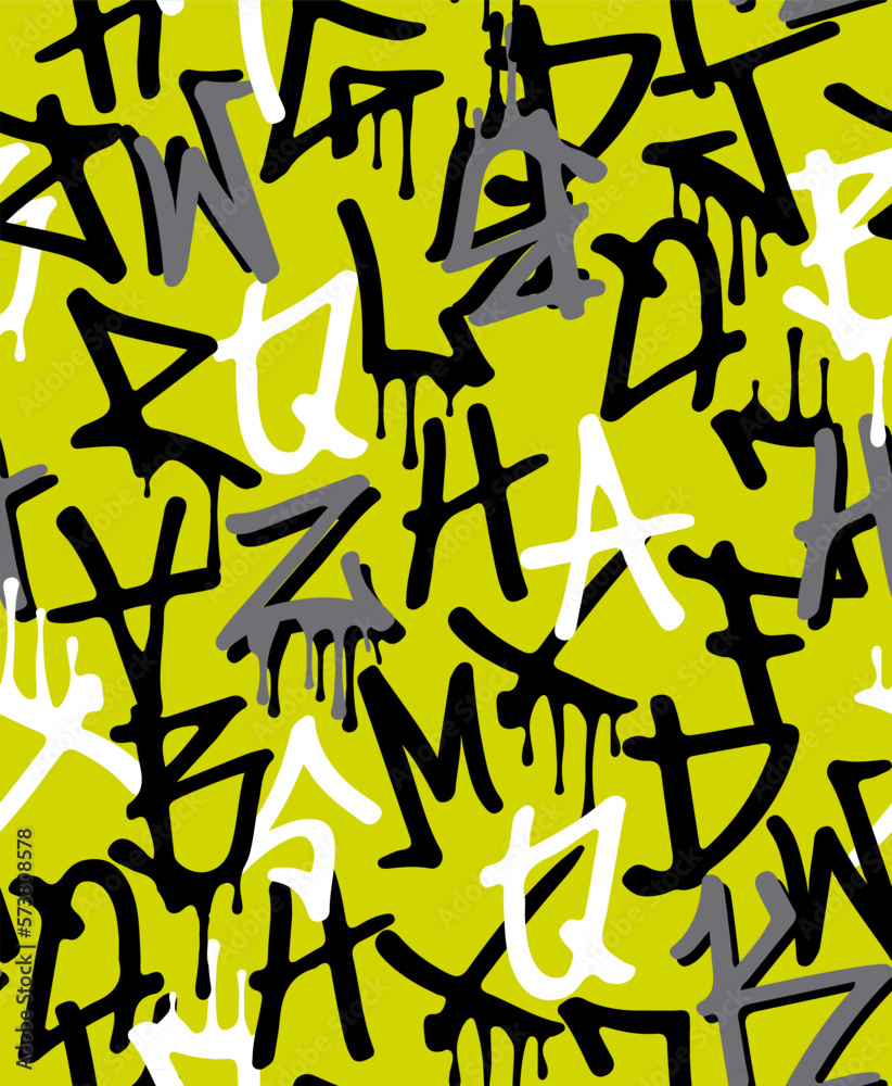 Graffiti background seamless pattern. Seamless urban typography hipster ...