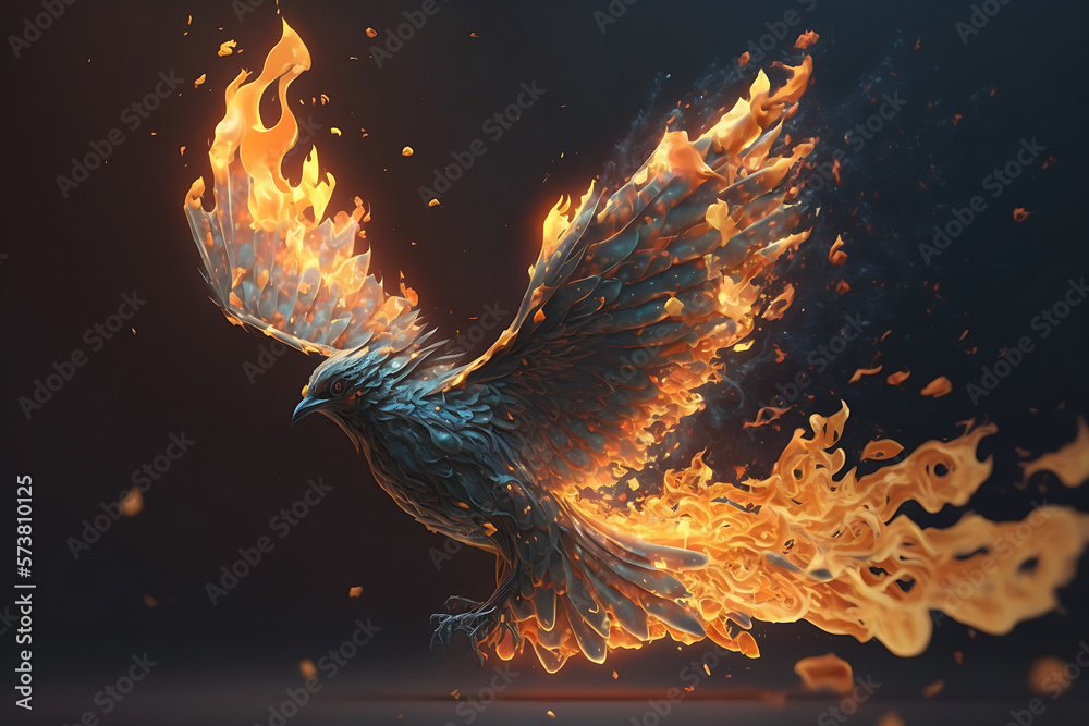 a bird that is flying through the air, artwork of a phoenix, birds f ...