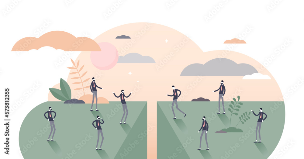 Divided people illustration, transparent background. Social community ...