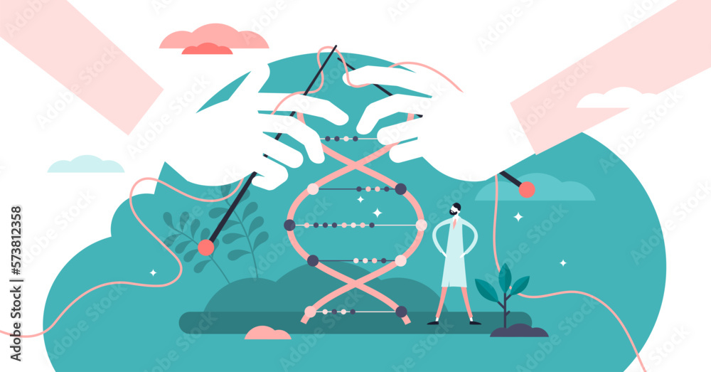 DNA sequencing illustration, transparent background. Genetic scene in ...