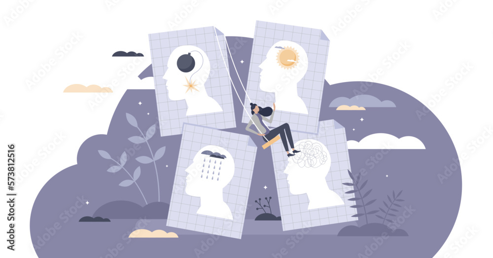Mood swings as confusion behavior and emotions change tiny persons ...