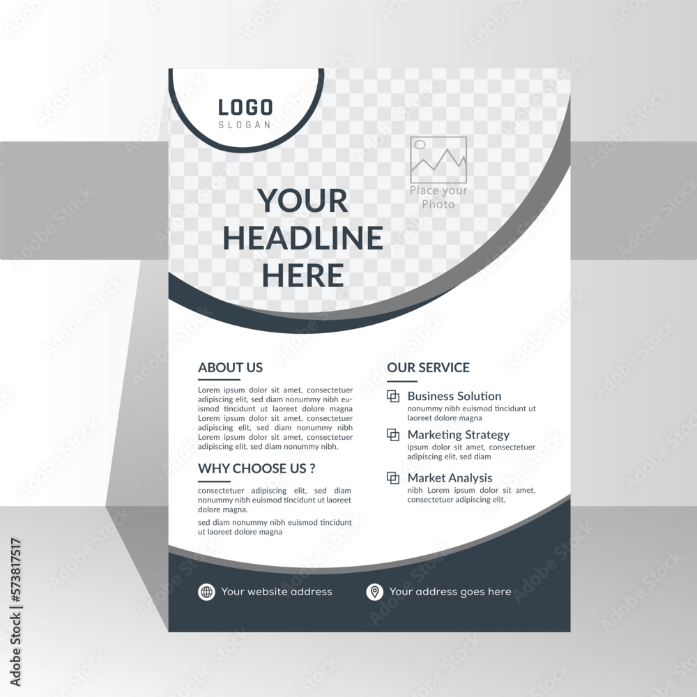 a4 flyer template, modern template, in blue color, and modern design ...