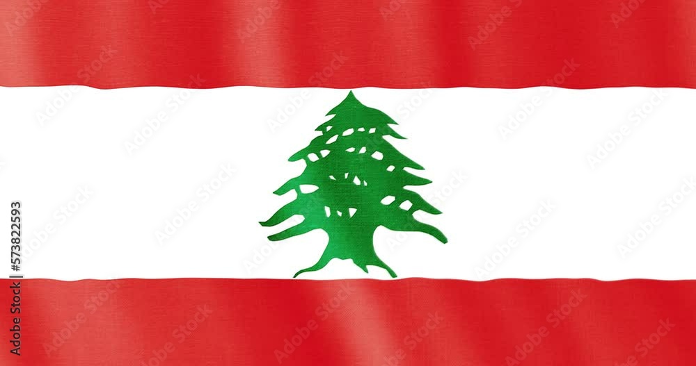 4k seamless loop animation with the flag of Lebanon. Lebanese flag ...