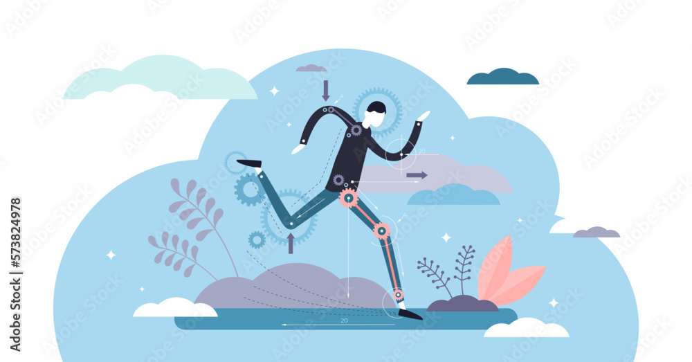 Biomechanics illustration, transparent background. Physical movement ...