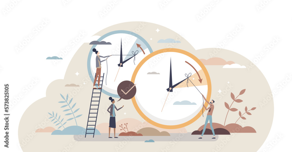 Daylight saving time and change clock to one hour back tiny person ...