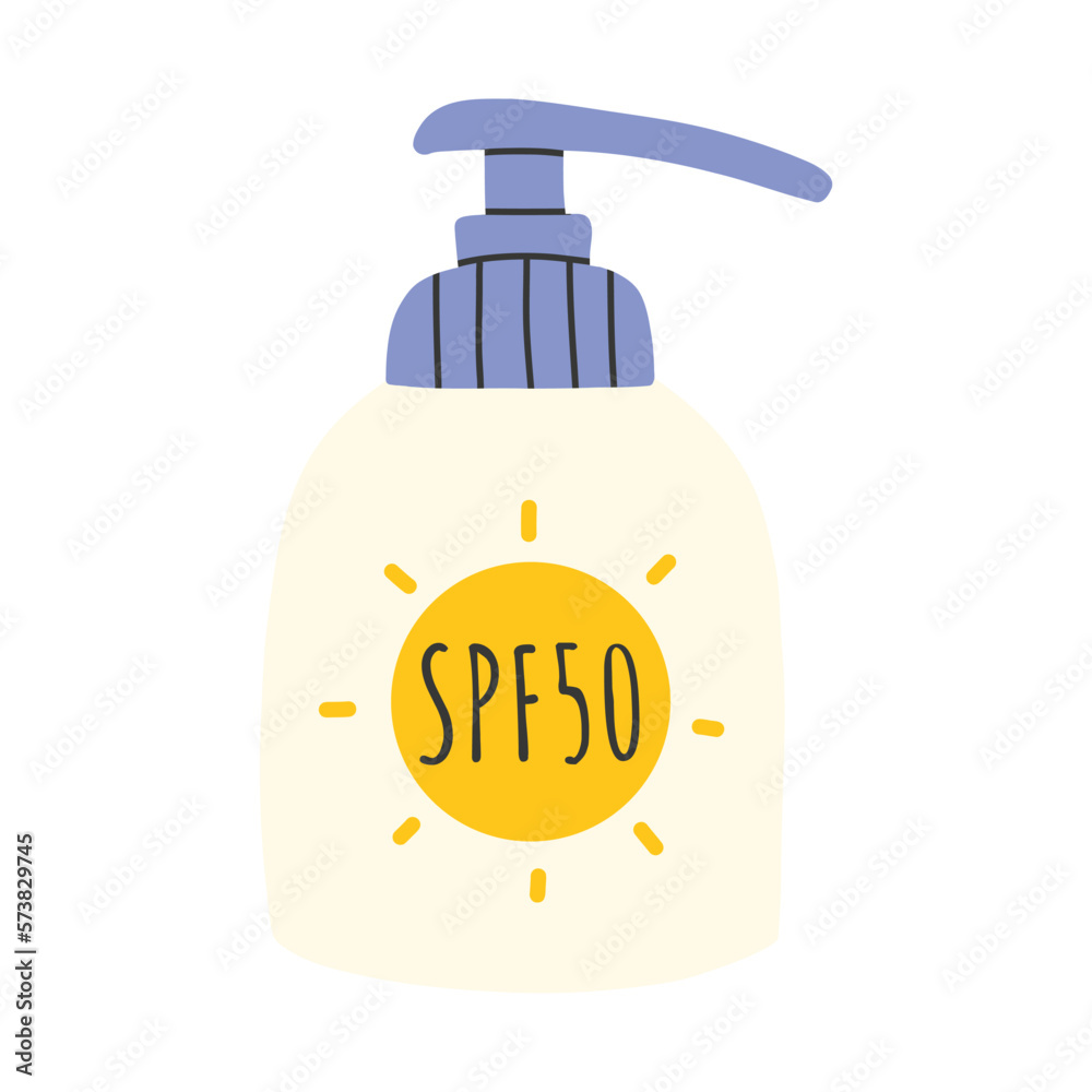 Sunscreen, lotion with SPF. Sunscreen protection and sun safety ...