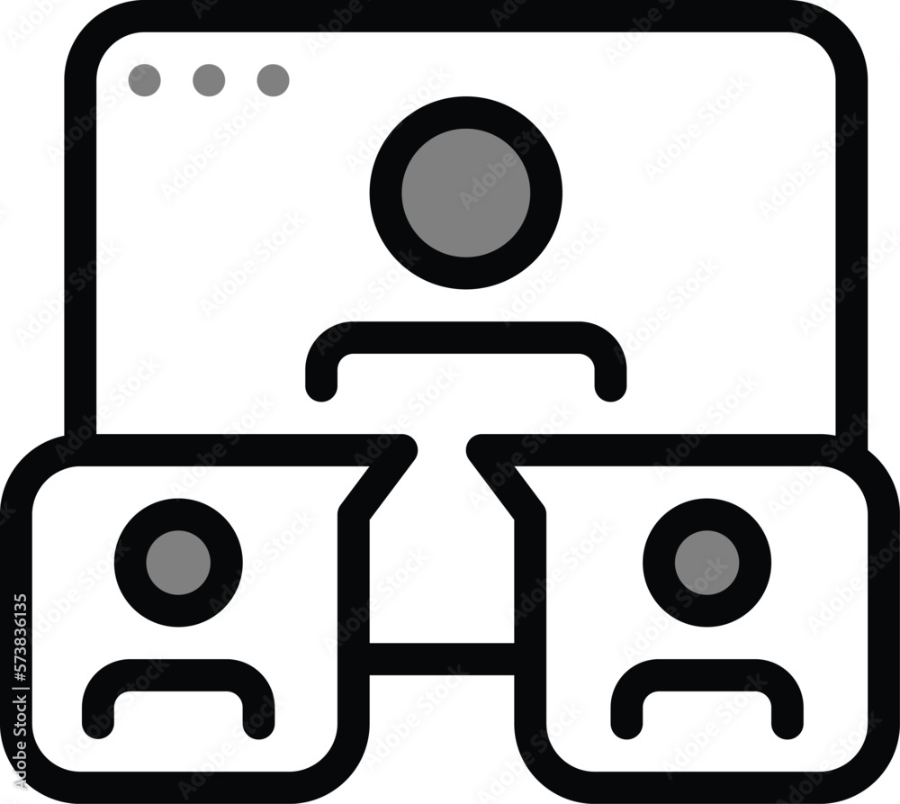 Meeting Icon Vector: A meeting icon vector typically represents a ...