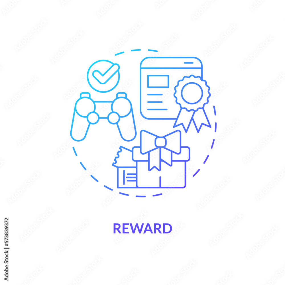 Reward blue gradient concept icon. Bonuses for loyal users. Game ...