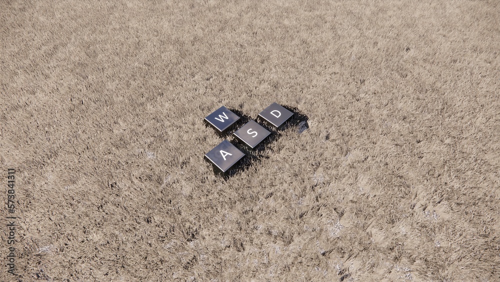 Mechanical keyboard gaming keycaps with wasd letter symbol on natural ...