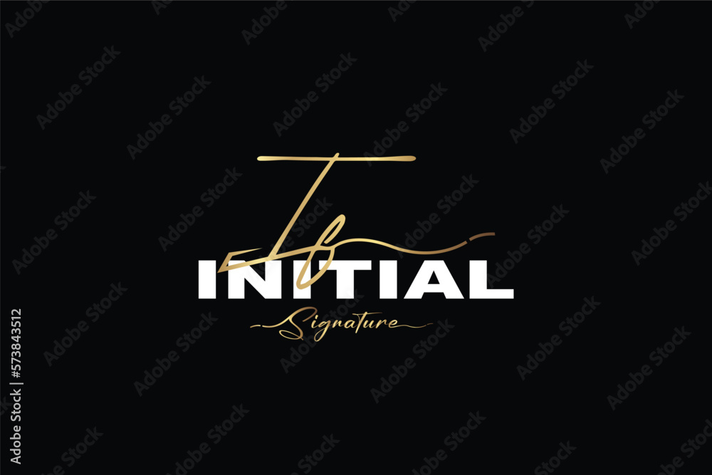 Initial T and F Logo Design in Elegant Gold Handwriting Style. TF ...