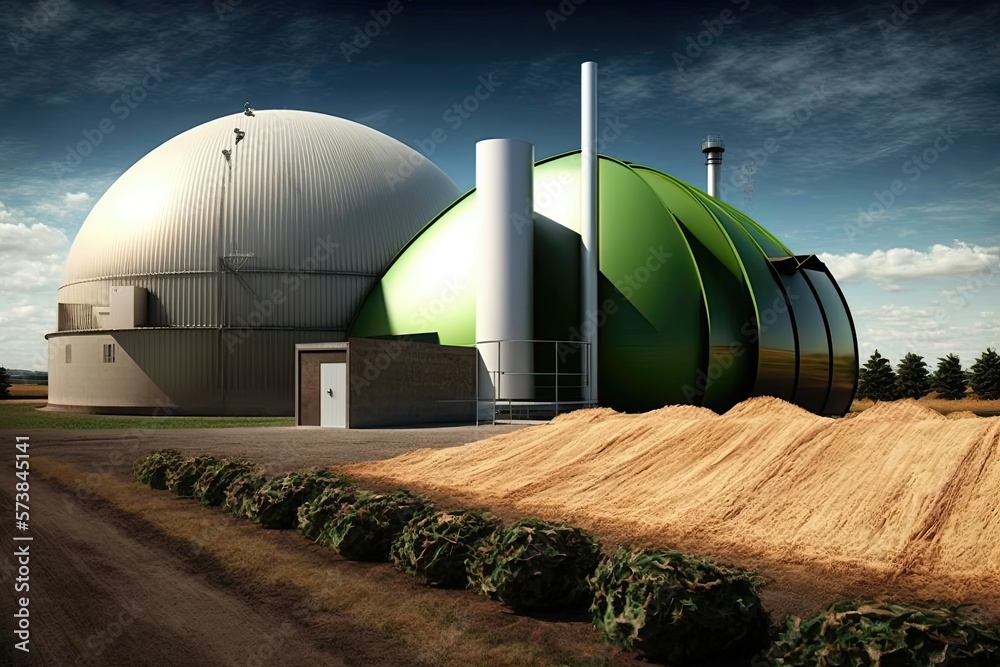 Composting facility turning organic waste into biogas, a renewable ...