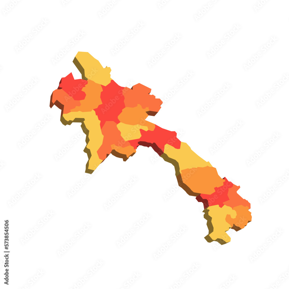 Laos political map of administrative divisions - provinces and ...