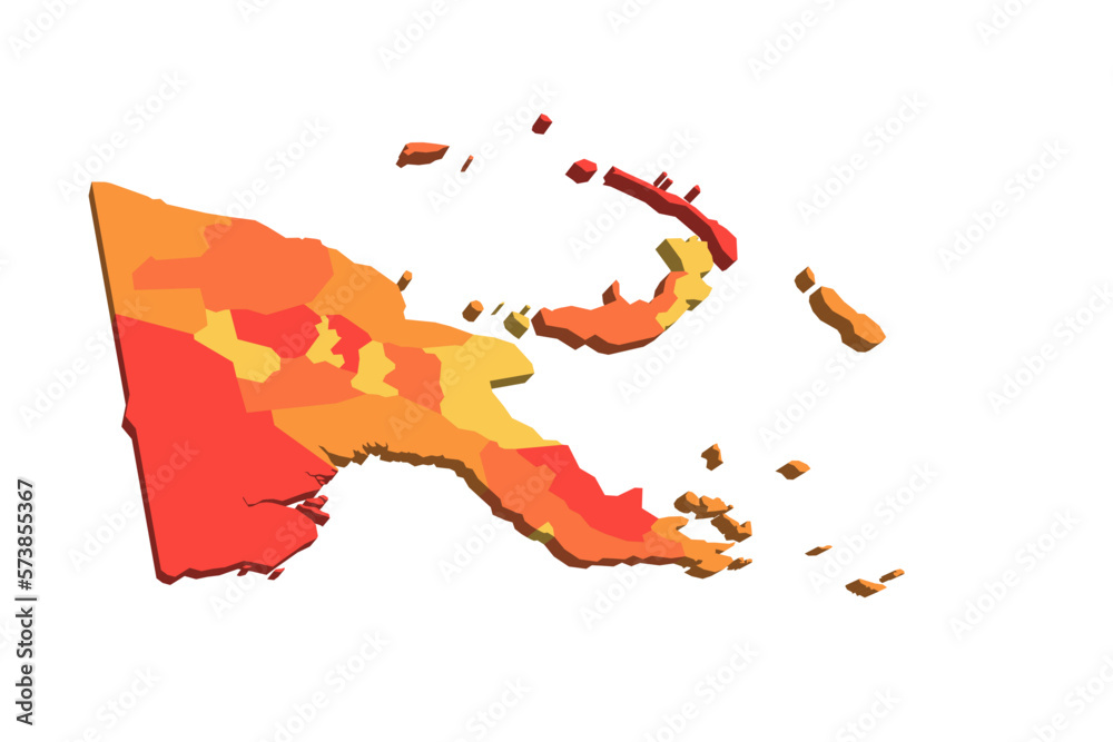 Papua New Guinea political map of administrative divisions - provinces ...