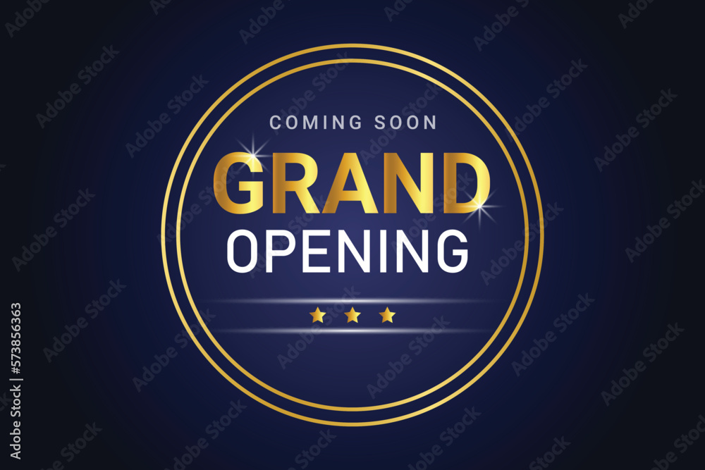Grand Opening soon flat vector banner design. Stock Vector | Adobe Stock