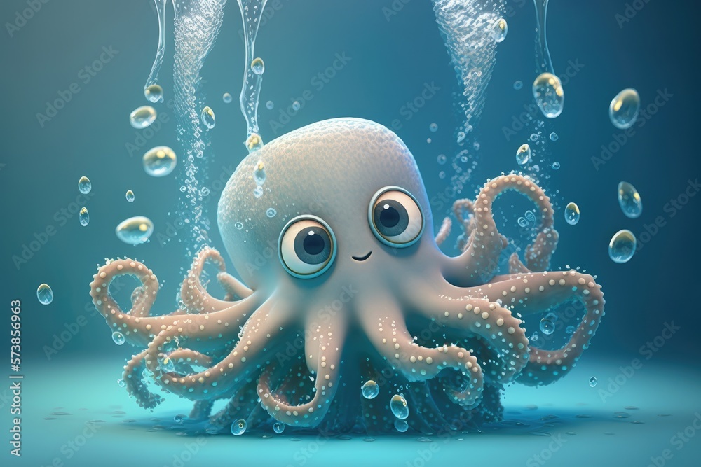 3d Octopus Cartoon