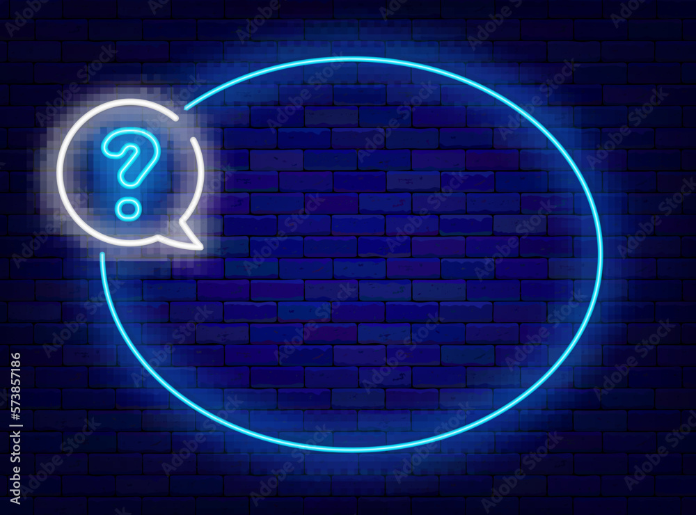 Poster Ellipse neon frame with question mark – Wall Art | UkPosters