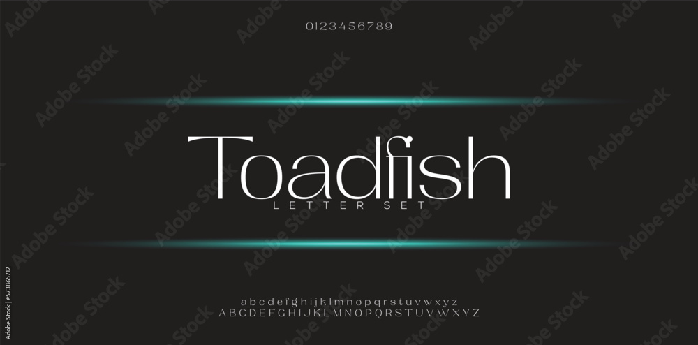 TOADFISH Luxury letter fonts and alphabet set. Modern tech typeface ...