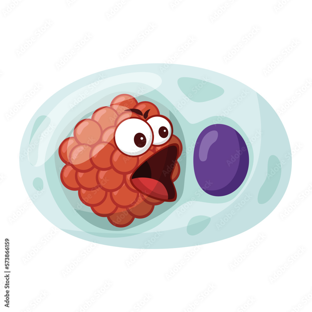 Vector illustration of a Chlamydia Pneumoniae bacteria in cartoon style ...