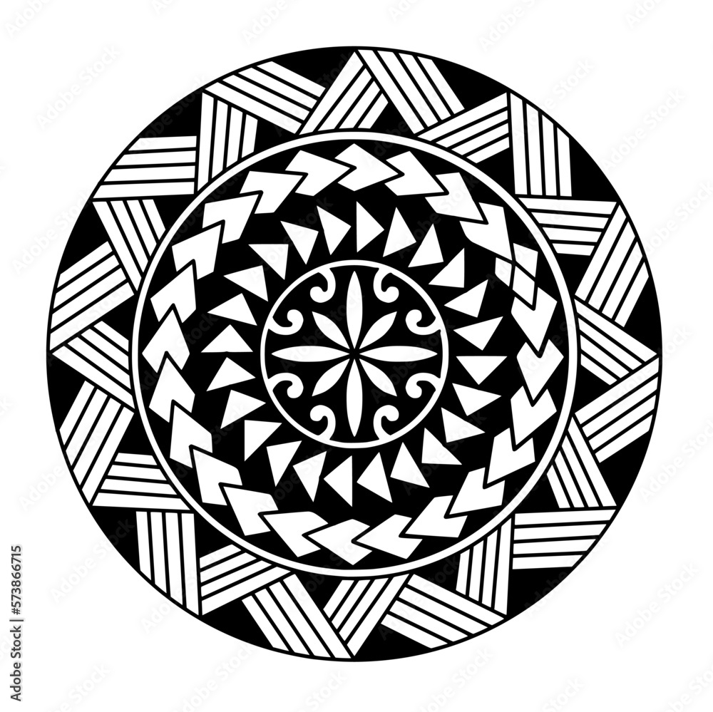 Polynesian circle tattoo design. Aboriginal samoan. Vector illustration ...
