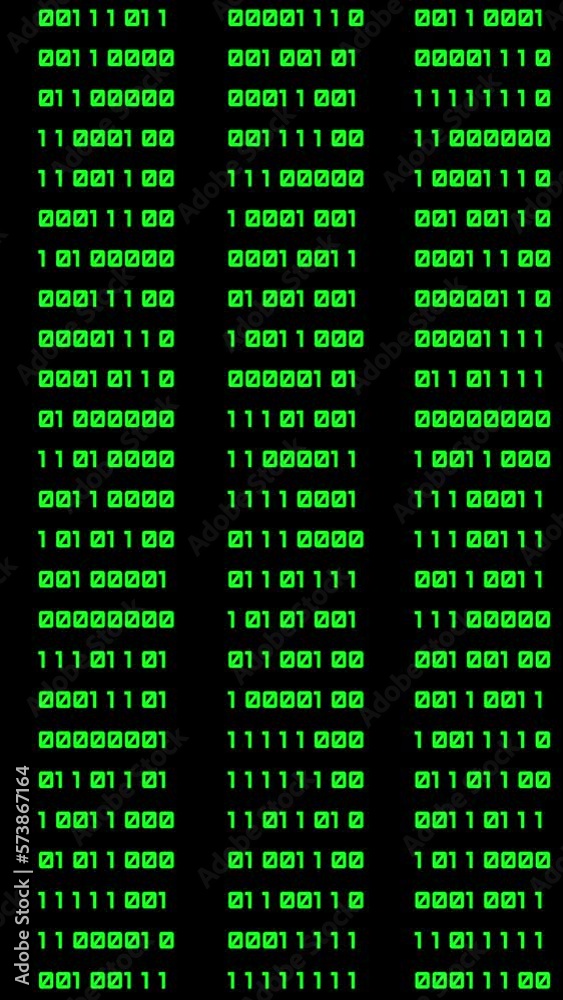 Vidéo Stock Abstract binary code background with green digits moving right on the screen. Data ...