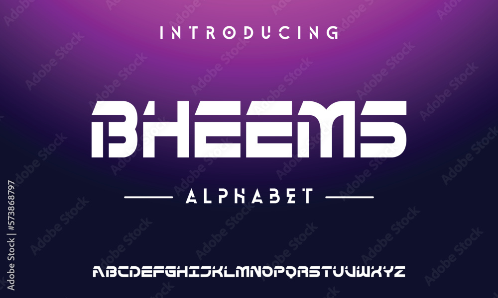 BHEEMS Sport and action technology typography alphabet fonts with bold ...