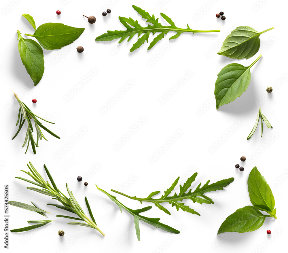 Spices and herbs with transparent shadow on transparent background ...