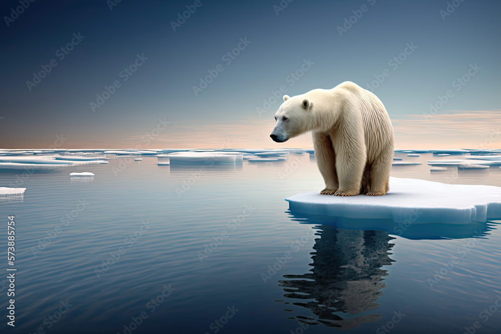 AI Osos Polares en Peligro: Consecuencias del Cambio Climático Stock-Illustration | Adobe Stock
